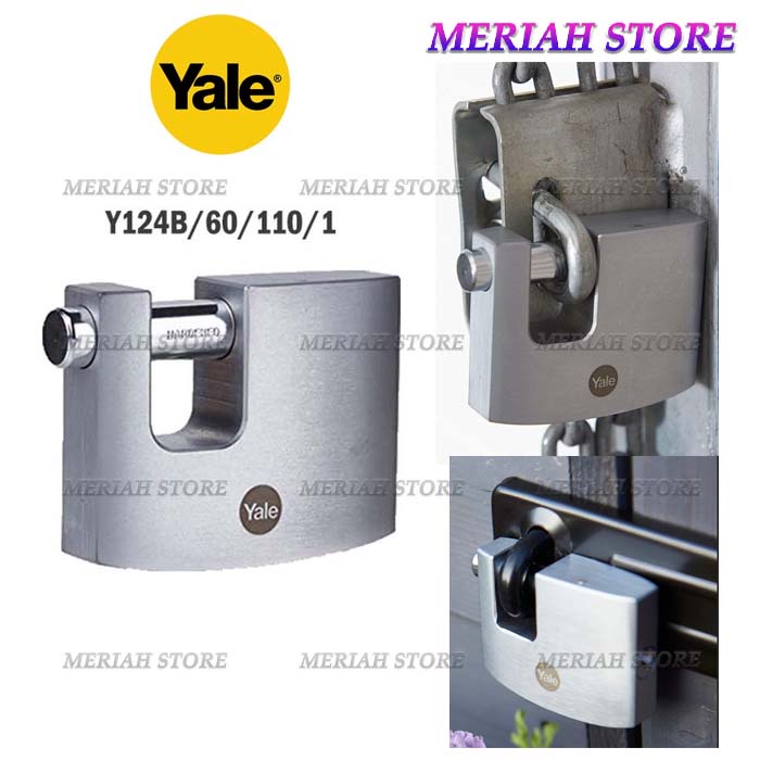 Yale Y124B/60/110/1 Brass Rectangular Shutter Padlock (Hardened Steel ...