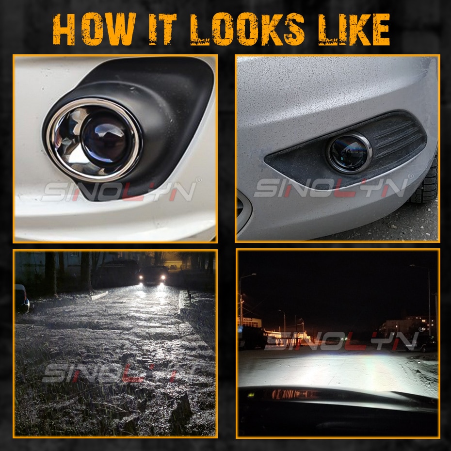 2pcs Bixenon Projector Lens Fog Lamp Spot Light H11 HID For Perodua ...