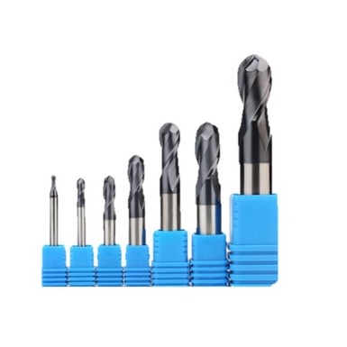 CNC Milling Cutter 2 Flutes HRC45 Coating Solid Carbide Ball Nose CNC ...