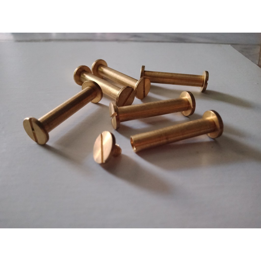 Brass Inter Screw Binder, Binding Screw (13, 19, 26, 38, 77mm) | Shopee ...