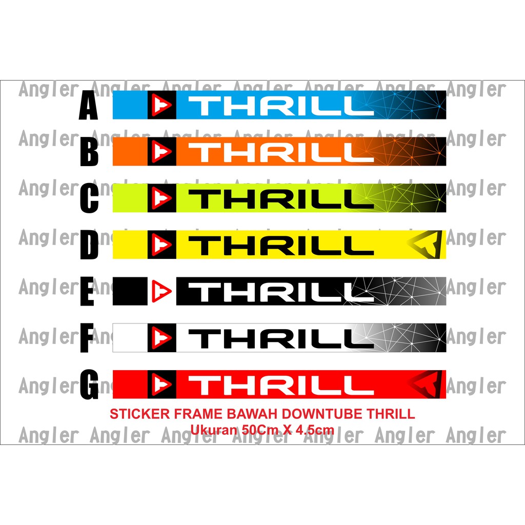 Downtube decal sticker for the lower frame of the thrill mtb bicycle ...