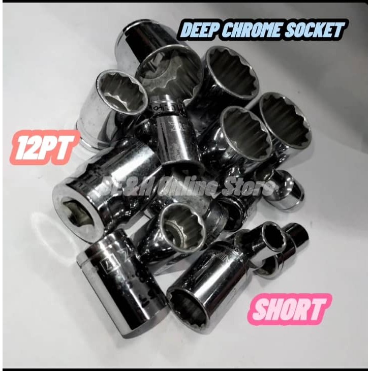 SHORT CHROME SOCKET 12PT SPANNAR BOX / SPANNAR BOX 12PT BUNGA | Shopee ...