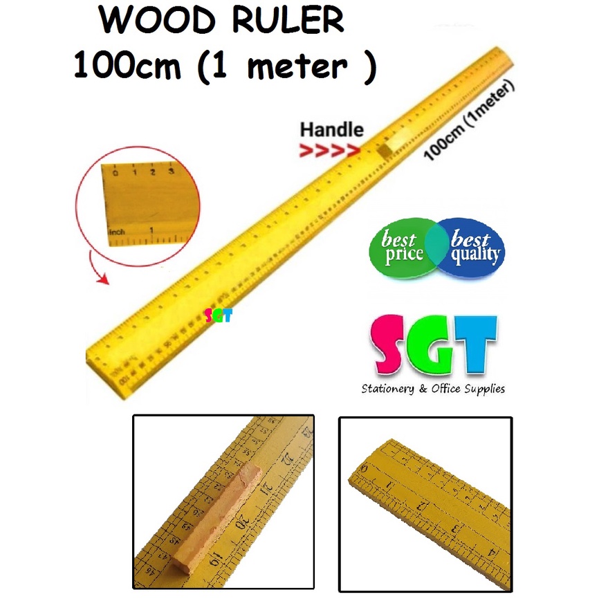 Wood Ruler 100cm ( 1 meter ) | Shopee Malaysia