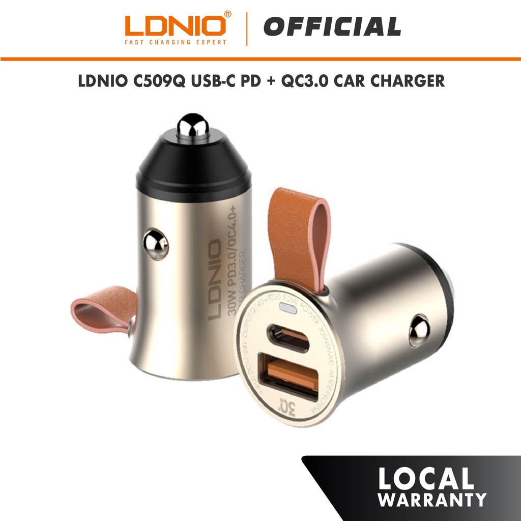 LDNIO C509Q USB-C PD+QC3.0 Fast Charge Car Charger | Shopee Malaysia