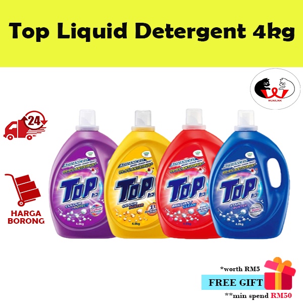 TOP LIQUID DETERGENT MICRO CLEAN 3.6KG / 4KG BLOOMING PLEASURES/STAIN ...