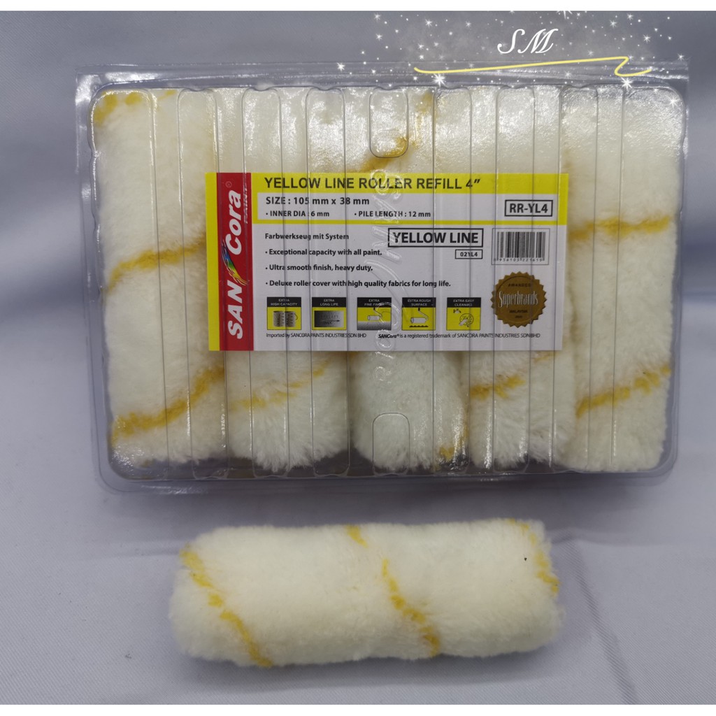 SANCORA 4" Yellow Line Roller Refill [Ready Stock] | Shopee Malaysia