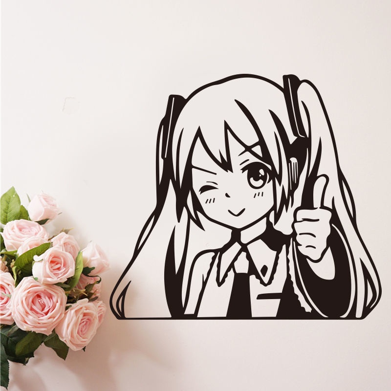 MIKU Anime PC Case Stickers Cartoon Waterproof Computer Host Decal ...