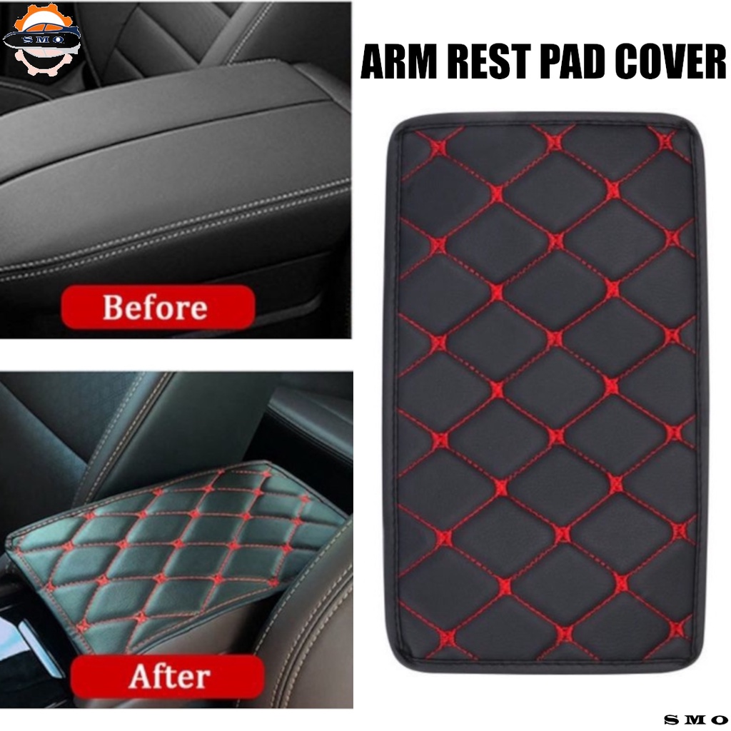 Car Arm Rest Pad Cushion Cover Armrest Red Line Interior Accessories ...
