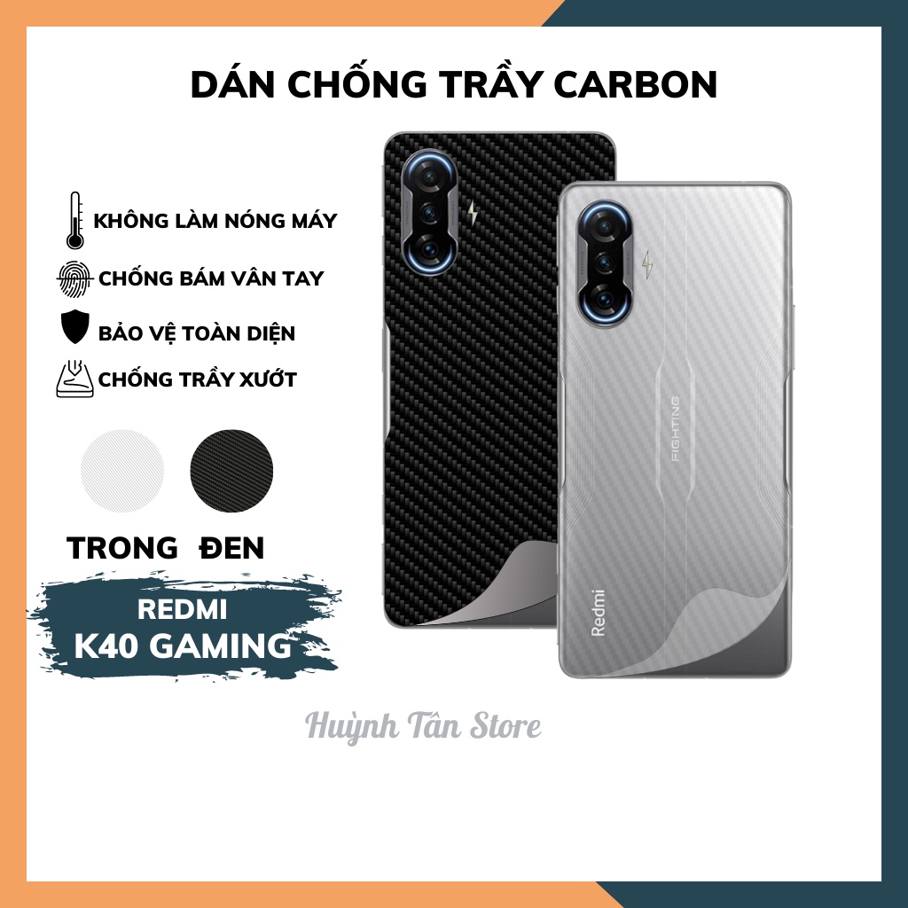 Xiaomi Redmi K50 K40 Gaming back carbon decal sticker to prevent ...