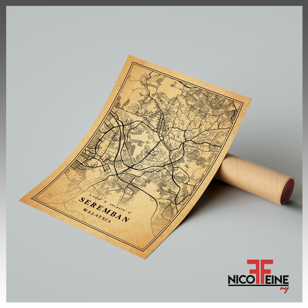 [Poster Only] Seremban Negeri Sembilan Minimal Map Art Vintage Classic ...