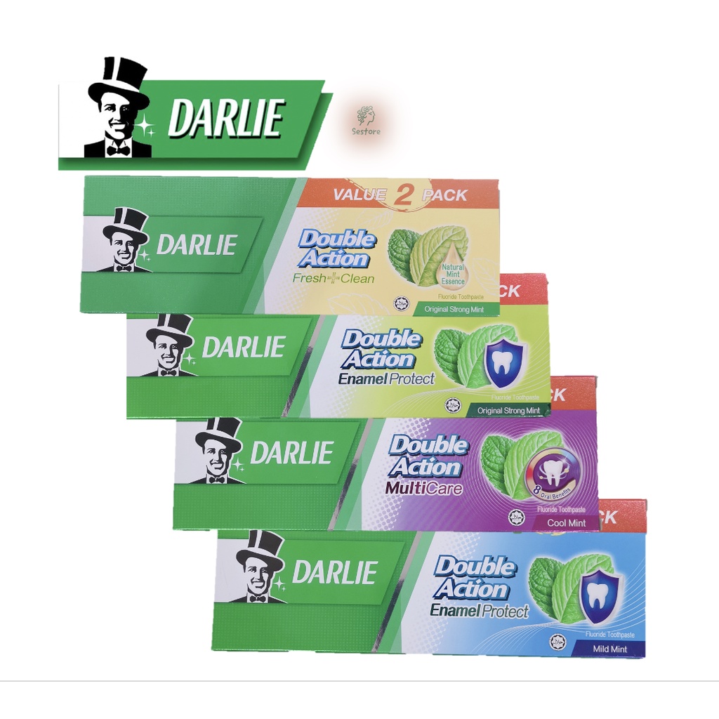 🇲🇾[SE] Darlie Double Action Toothpaste Twin Pack - 180g to 225g x2 🦷 ...