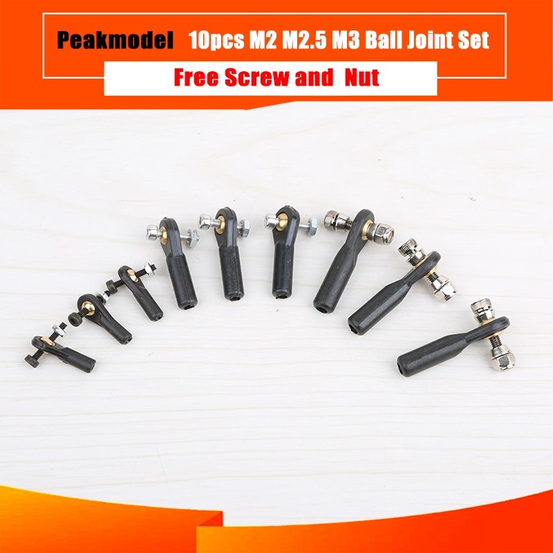 10pcs Ball Head Holder Tie Rod End M2 M2.5 M3 Ball Joint Link Rod End ( free Screw Nut) | Shopee ...