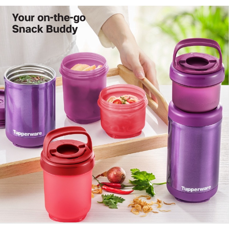 Tupperware Twist N Snack Duo Set 200ml/350ml / Stacking Thermal Flask ...