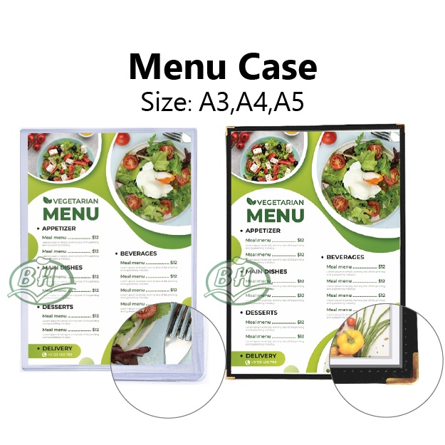 [READY STOCK KL!!] A3/A4/A5 Premium Menu Card Holder Double Sided for ...