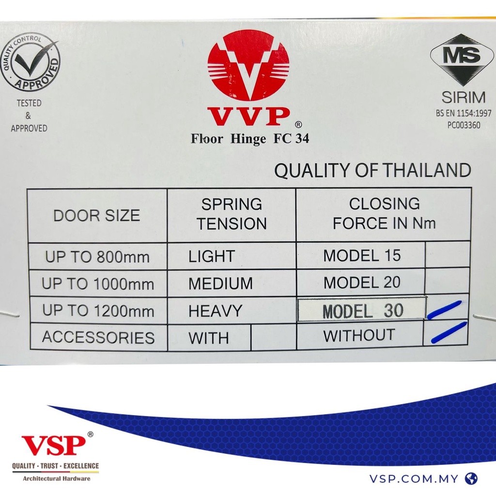 VVP®-700VS-FC34 20NM / 25NM / 30NM Floor Spring | Shopee Malaysia