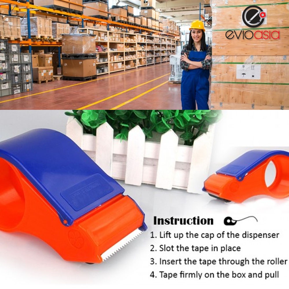 Unicomall Plastic Roller Tape Cutter Manual Dispenser Packer(48MM ...