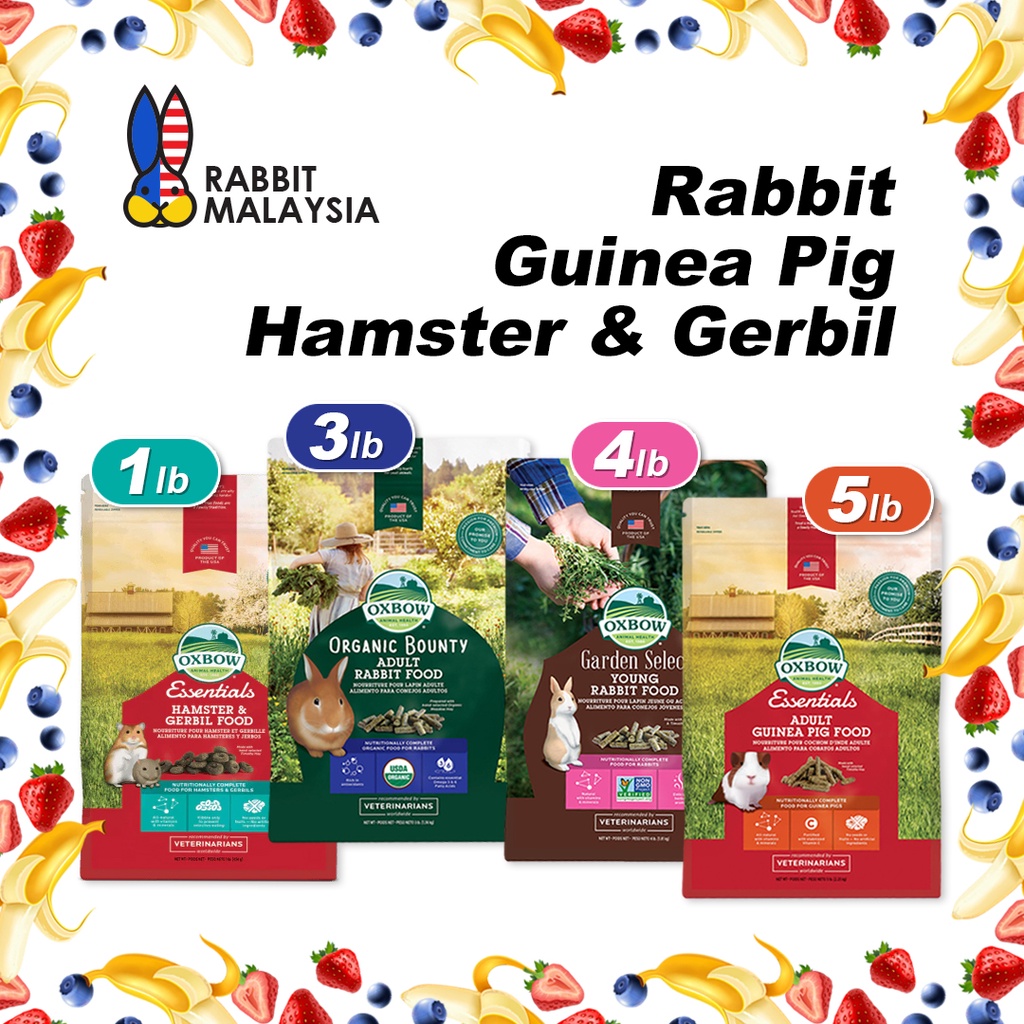 FREE SHIPPING OXBOW 5lb 4lb Rabbit Guinea Pig Food Garden Select ...