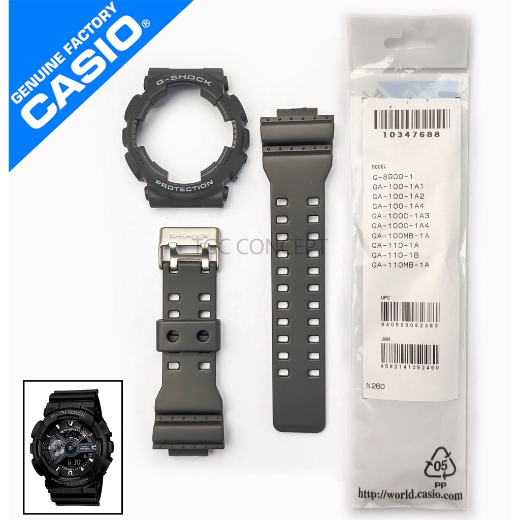 ORIGINAL BAND & BEZEL REPLACEMENT PARTS FOR G-SHOCK WATCH GA-110-1B ...