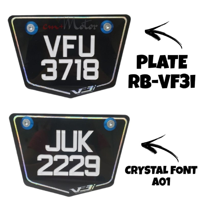 Papan Tajam No Plat Number Plate Motor+JPJ Std Font/Kristal Font Dgn ...