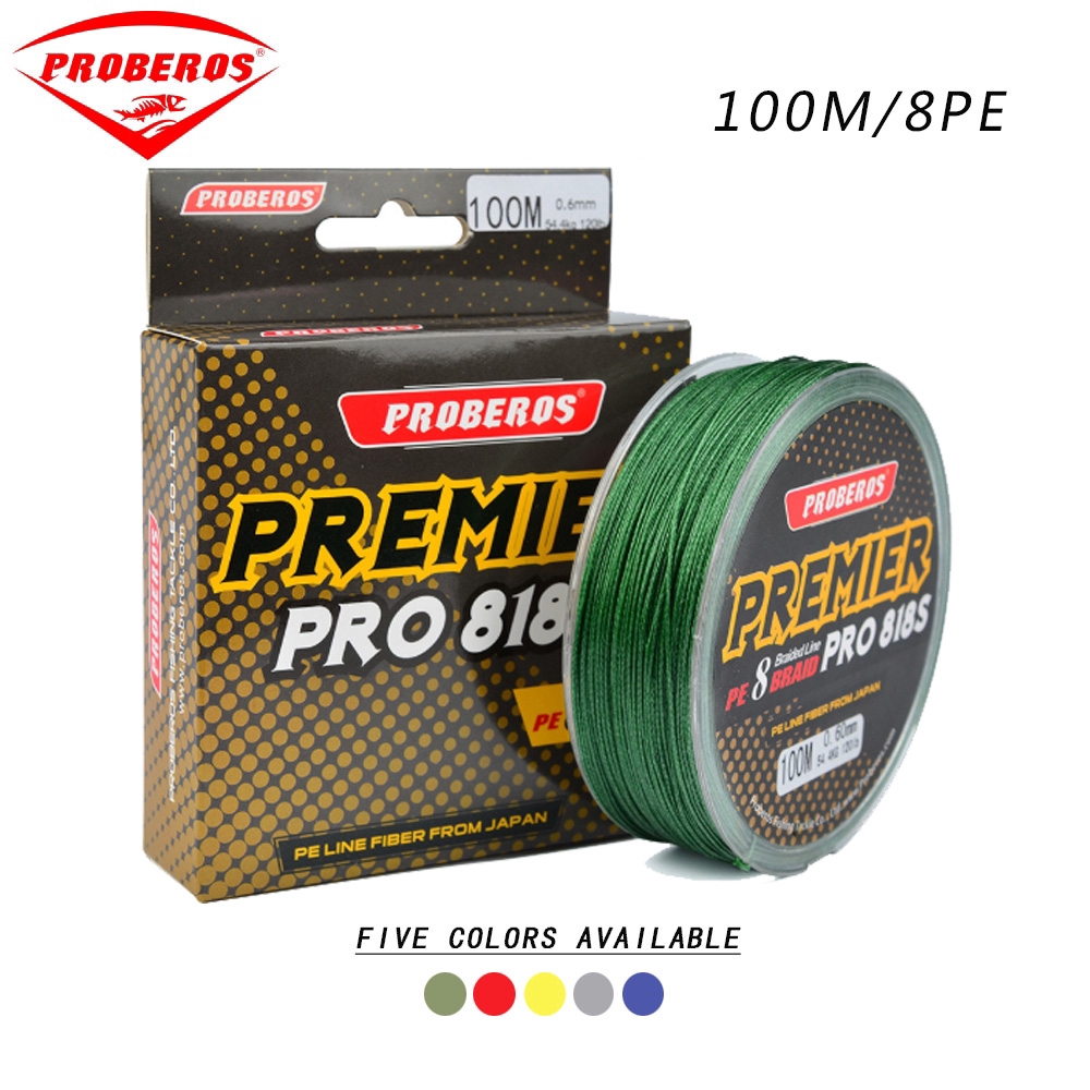 Proberos Fishing Line Braided Line x8 100M PE line fishing tackle 15lb ...