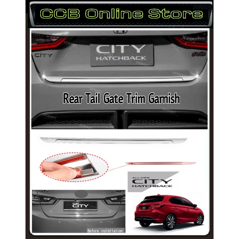 HONDA CITY HATCHBACK 2021-2024 REAR CHROME TAIL GATE TRIM GARNISH ...