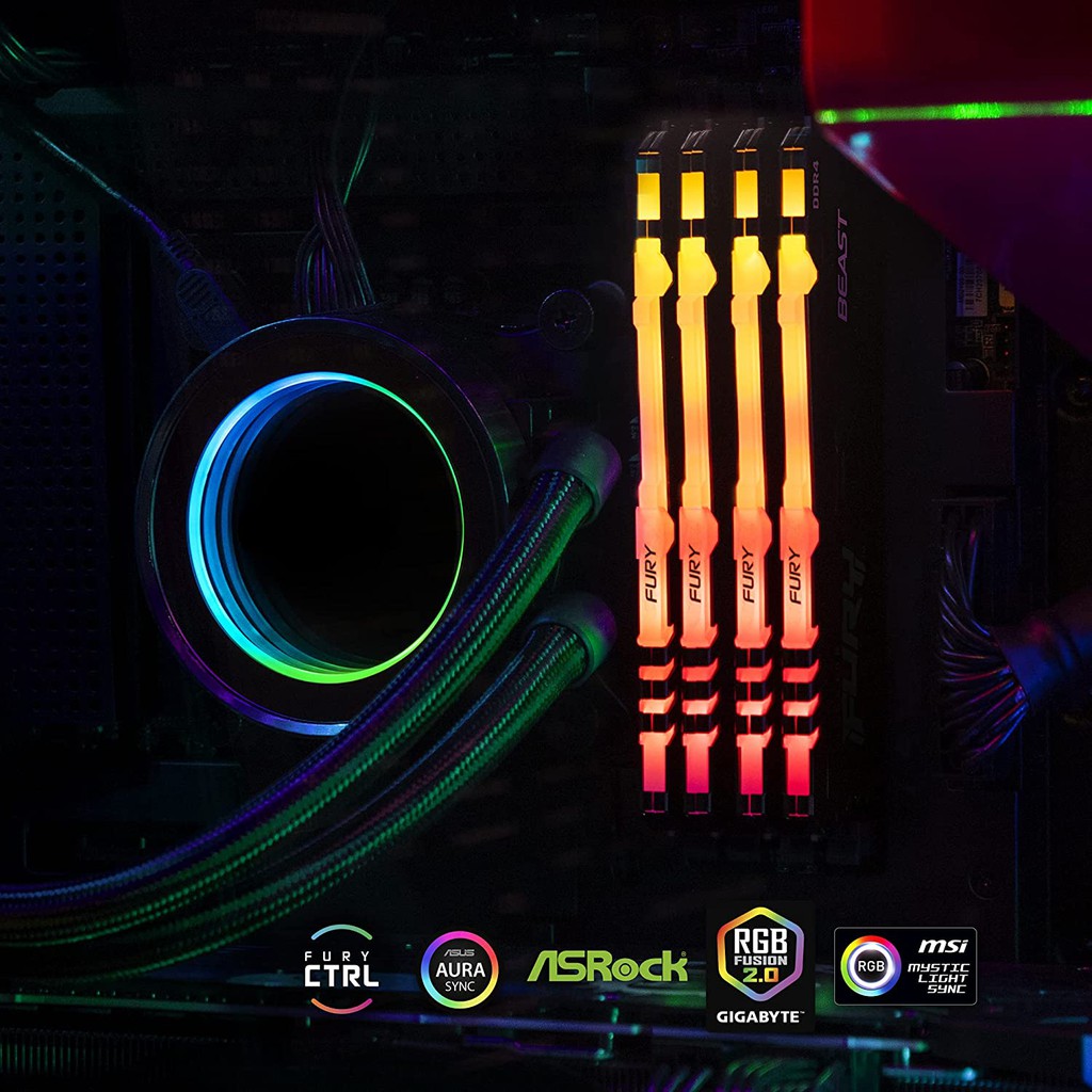 Kingston Fury DDR4 Desktop PC RAM Beast RGB Colorful 8 16Gb 2666 ...