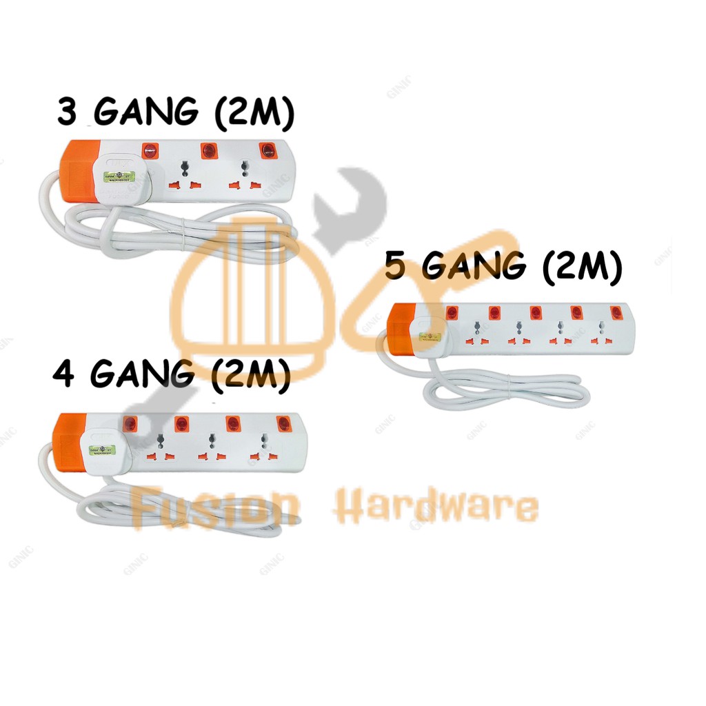 🔥 Ready Stock 🔥 DLX D7 MULTI TRAILING SOCKET 3/4/5W (2M) | Shopee Malaysia