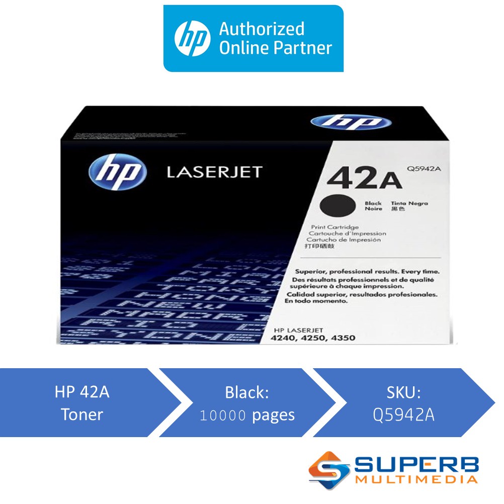 HP 42A Black Original LaserJet Toner Cartridge [Q5942A] | Shopee Malaysia