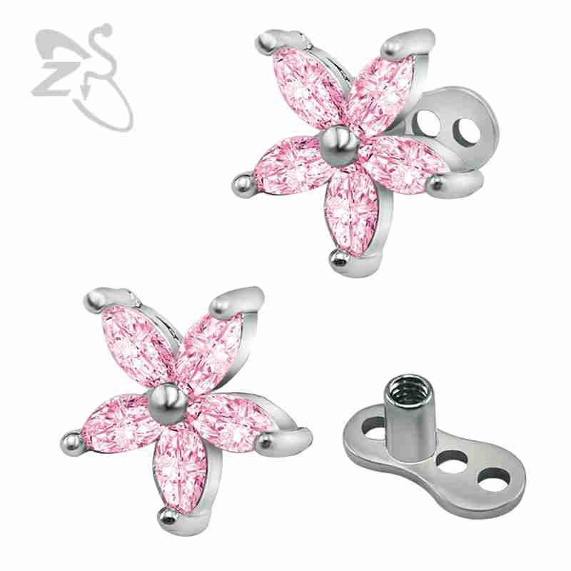 Micro Dermal Piercing Stainless Steel Zirconia Dermal Anchor Piercings ...