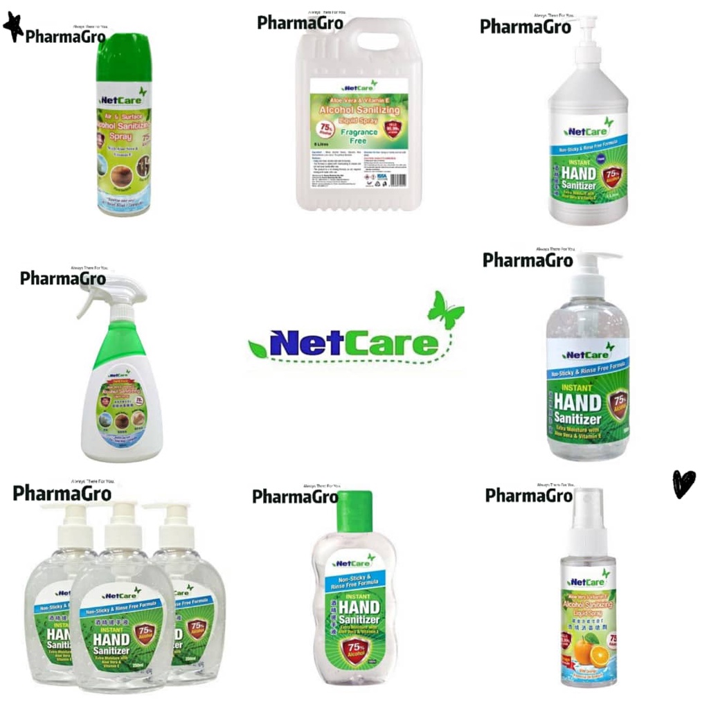 Netcare 75% Alcohol Hand Sanitizer Gel/Liquid/50ml/100ml/500ml | Shopee ...