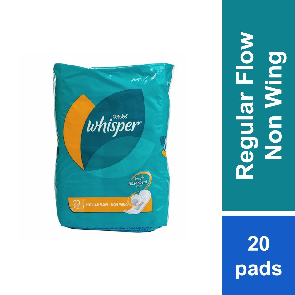 Whisper Fresh Absorbent Core Regular Flow - Non Wing Sanitary Pads 20s ...