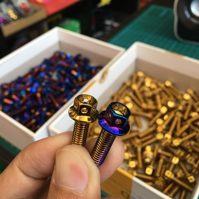 Titanium and gold skru size 10/12(20mm) | Shopee Malaysia