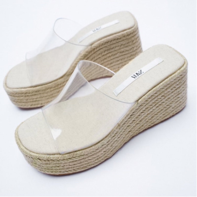 Zara Vinyl Jute Wedges | Shopee Malaysia