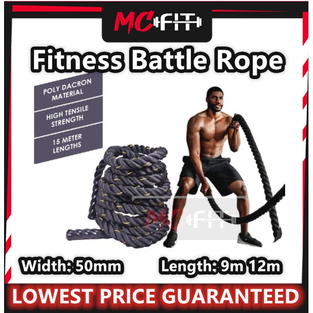 MCFIT 50mm 12m MMA Battling Rope MMA Boxing Training Muscle Battle Rope ...