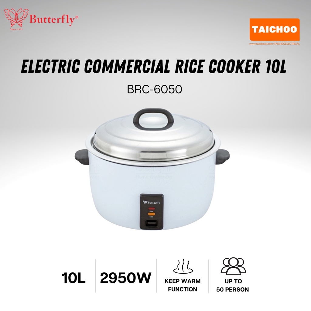 Butterfly Electric Commercial Rice Cooker 10L BRC-6050 | Shopee Malaysia