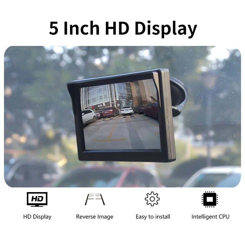Car Monitor TFT LCD 5.0 Inch 800*480 16:9 Screen 2 Way Video Input HD ...