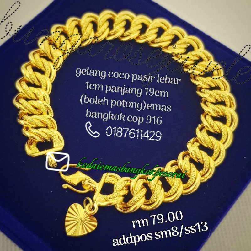 🔥🦋Gelang Tangan Coco Dewasa/Budak/Baby Emas Bangkok Cop 916🦋💯 ...