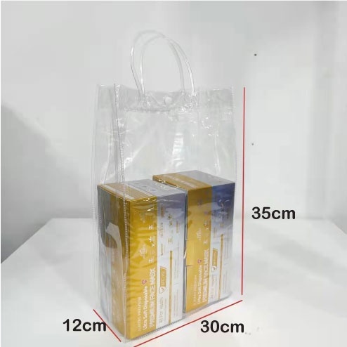 Clear PVC Tote Bag with Button / Transparent Shopping Bag / Fancy ...