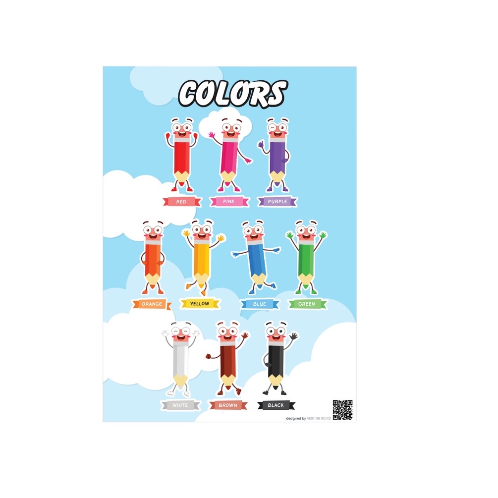 ABC 123 Poster Sifir Education Sticker for Kids Early Learning ...