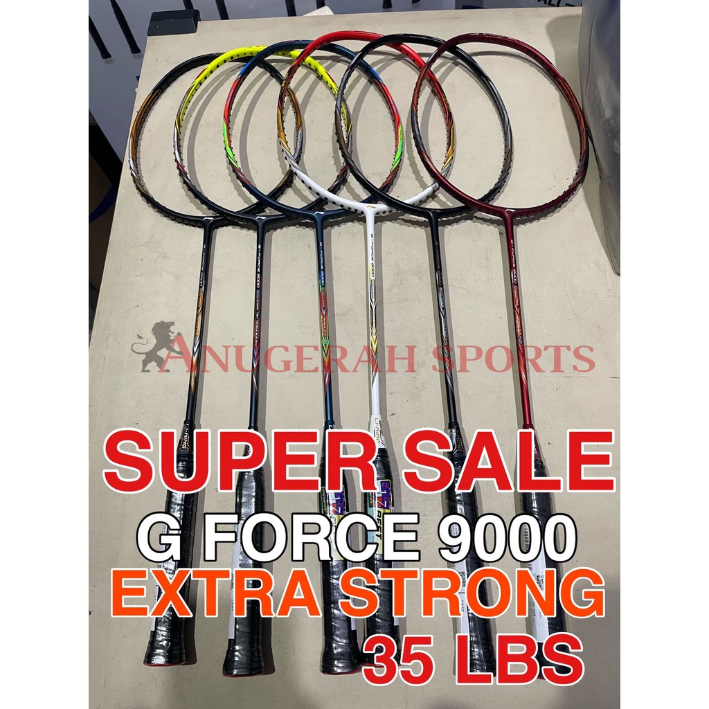 SUPER Racket Badminton LI-NING lining G Force 9000 EXTRA STRONG (UP TO ...
