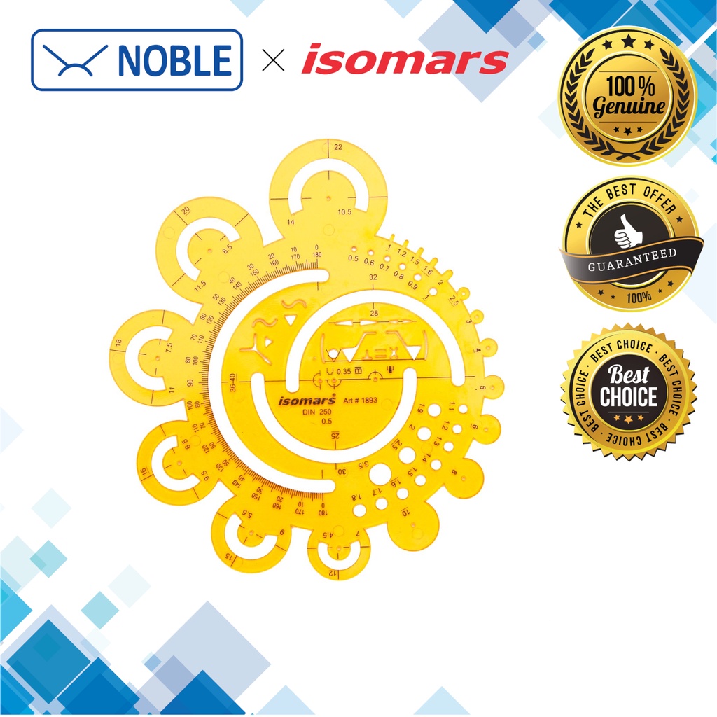 Isomars Radius Template #1893 - Various Circles & Semicircles With Different Sizes of Radius & 1 ...