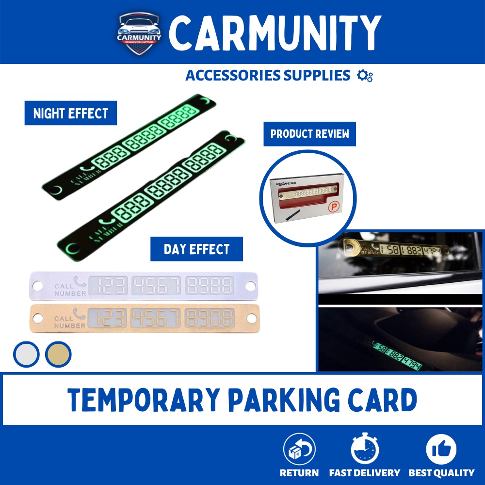 Car Parking Card Luminous Temporary Phone Number Card Plate ...