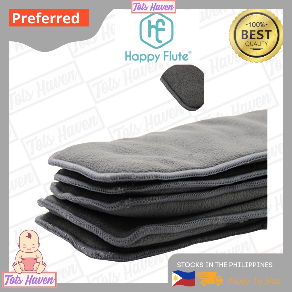 Happy Flute 5 Layer Bamboo Charcoal Insert diaper cloth Super Absorbent ...