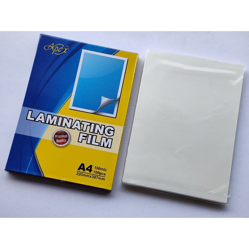 Apex Laminating Film A4 Size 220MM X 307MM 100Micron (100 Pcs) | Shopee Malaysia
