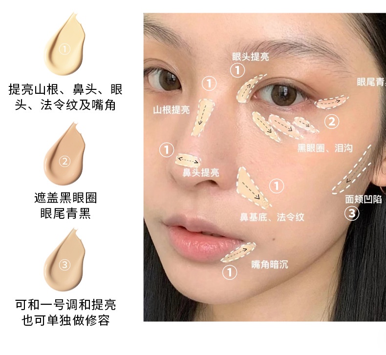 XIXI Makeup 3 Color Concealer Palette With Concealer Brush Flawless ...