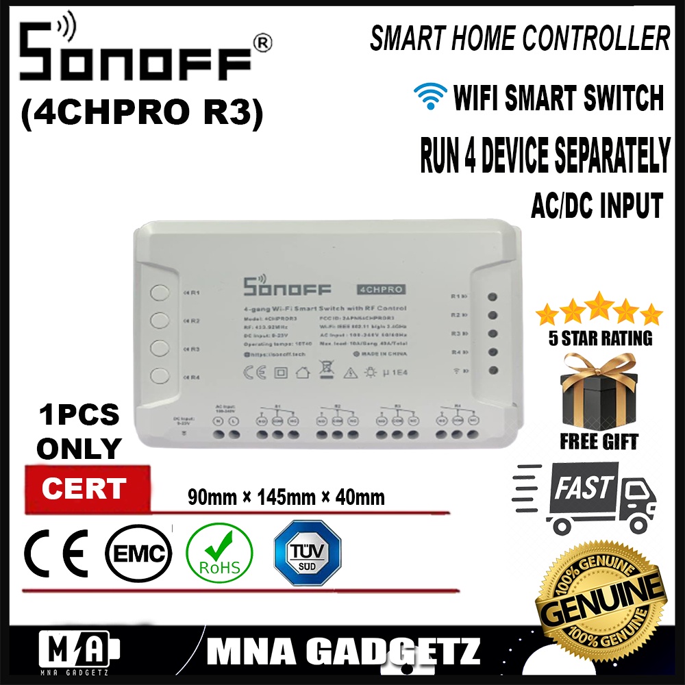 Sonoff 4CH PRO R3 4 Gang Smart WIFI Switch Smart Controller / Google ...