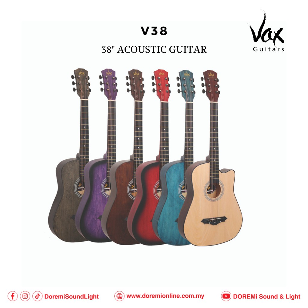 Vax V38 38" Acoustic Guitar with Cutaway | Shopee Malaysia