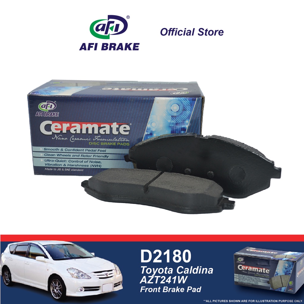Ceramate Front Brake Pad - Toyota Caldina AZT241W - D2180 (1set ...
