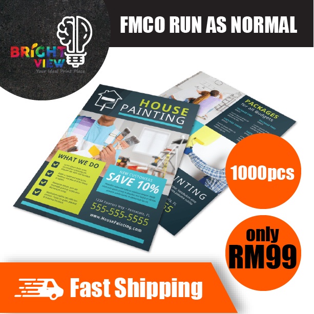 1000pcs FLYERS / BROCHURE / LEAFLET / FLYER PRINTING A4 & A5 | Shopee ...