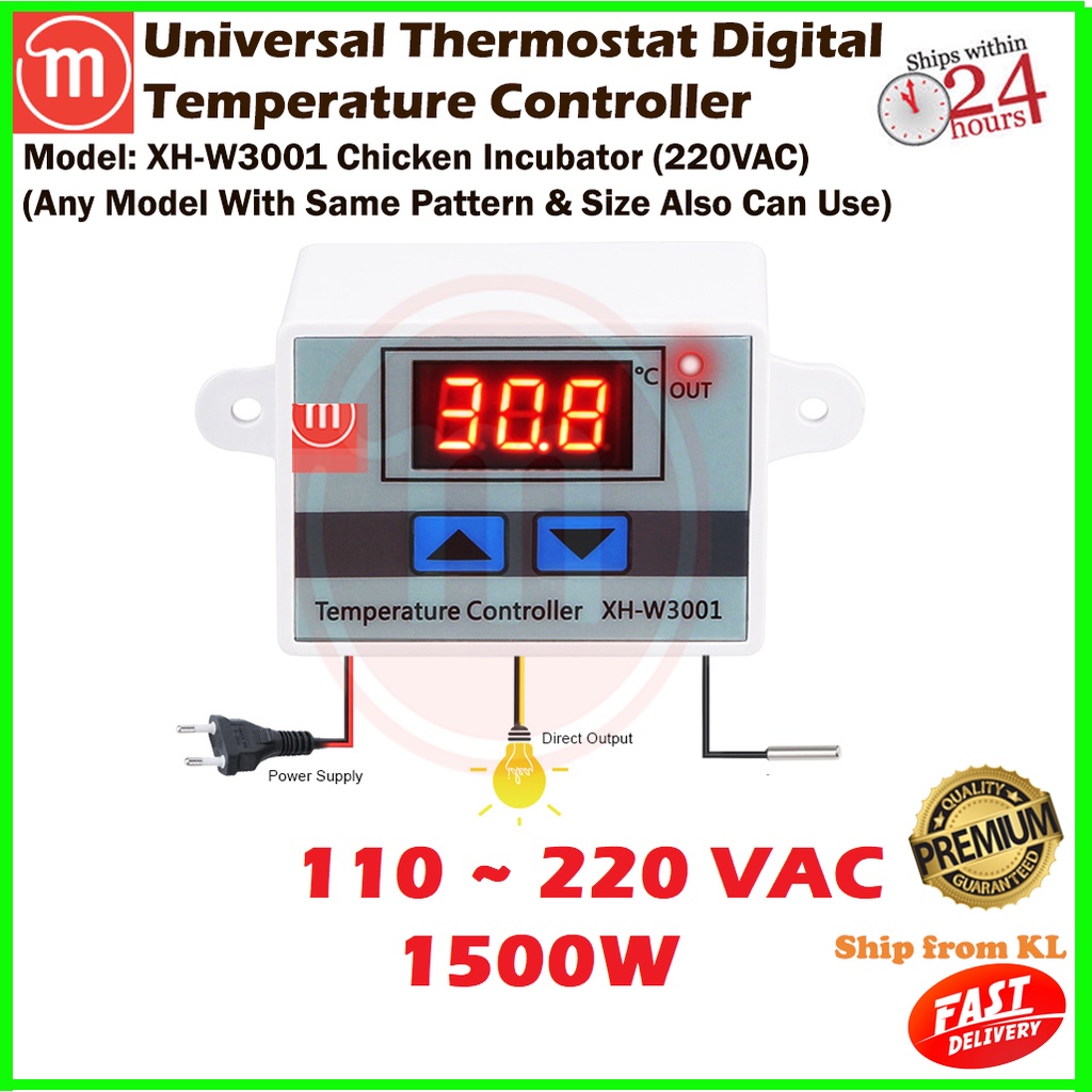Universal Thermostat Digital Temperature Controller (220VAC) Chicken ...
